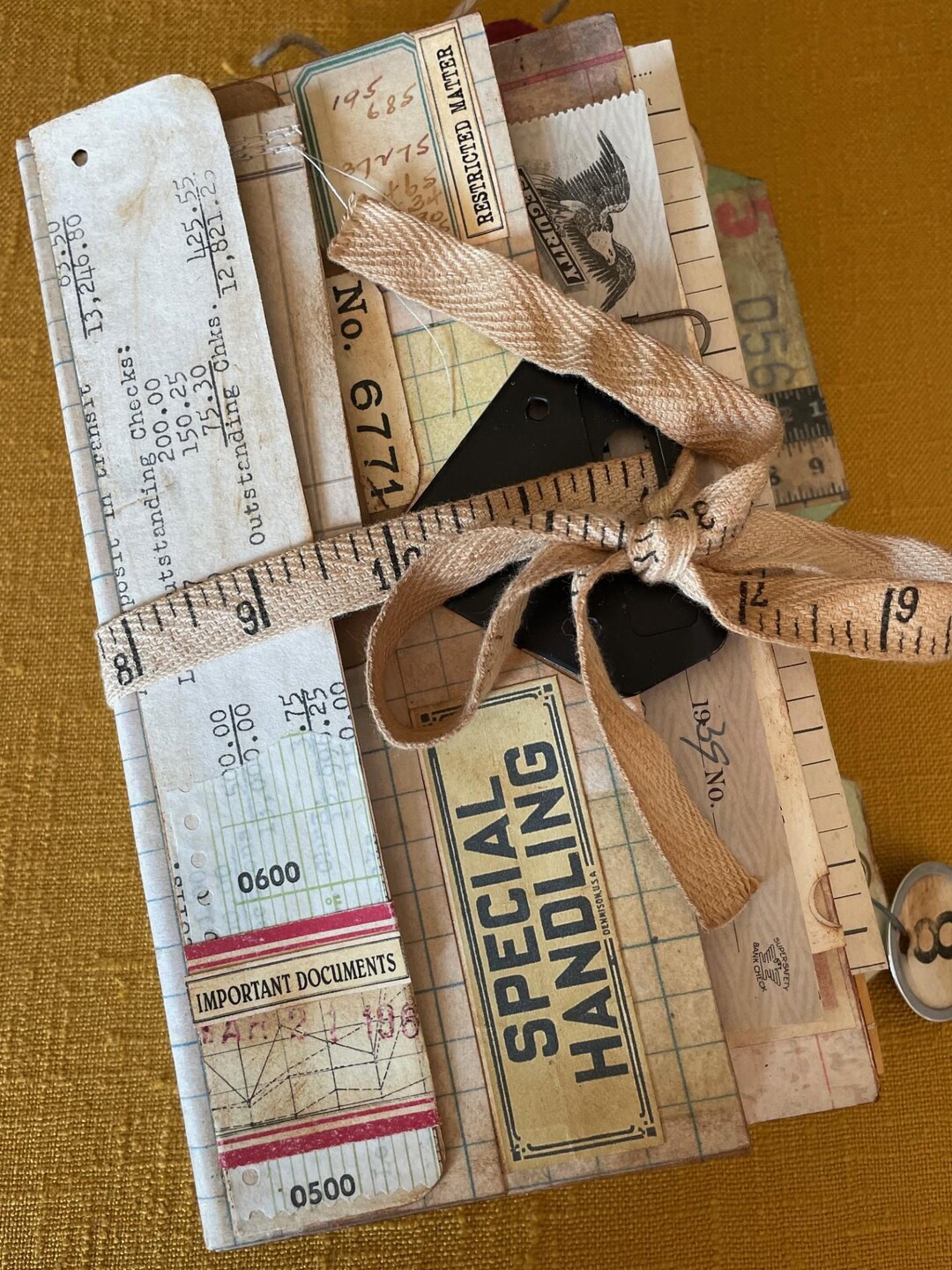 Vintage Office Folder . Handcrafted . Vintage Ephemera Holder ...