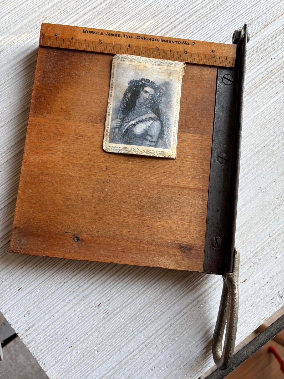 Antique Paper Cutter . Vintage Guillotine Cutter . Wood and Metal ...