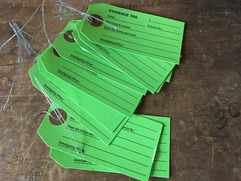 Set of NINE Crime Evidence/industrial Tags . Tags With Wire . | Etsy