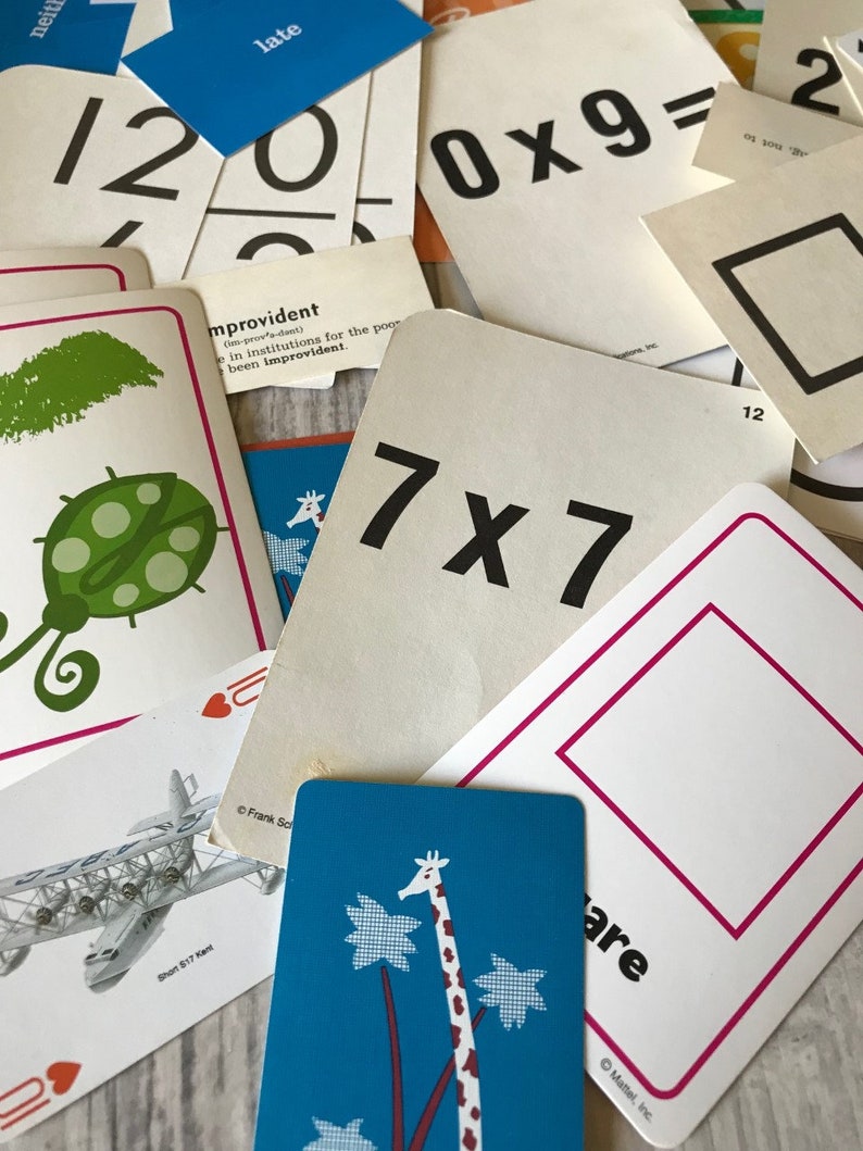 Assorted Set of 32 Flash Cards/playing Cards/game | Etsy