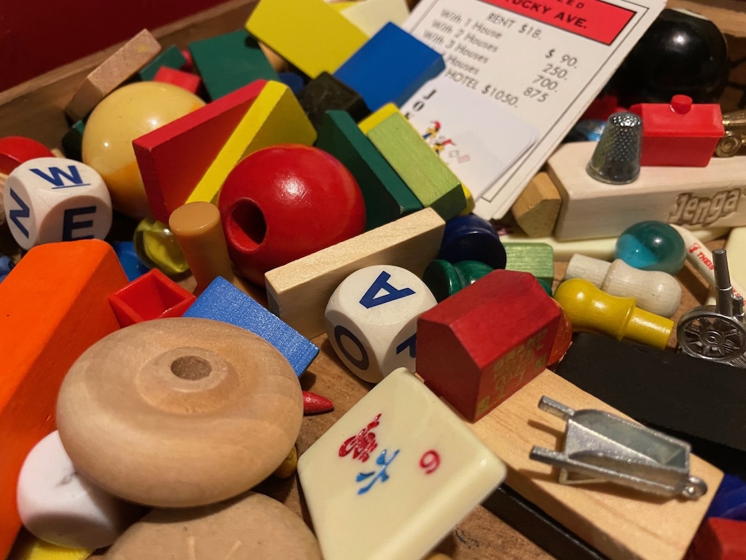 Vintage Game Pieces . Assorted Lot . Set of 25 . Assemblage/jewelry ...