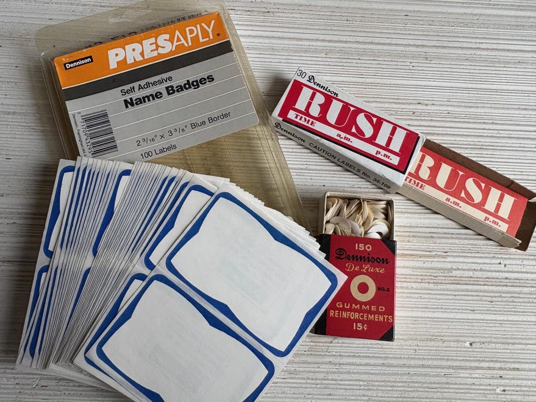 Vintage Dennison Labels . Three Types . Original Packaging - Etsy