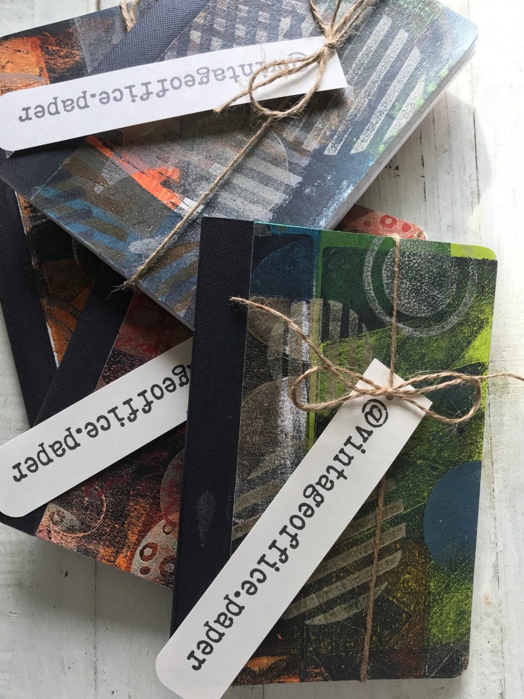 Hand Printed Gel Print Notebook . Gelli Print Cover . Composition Book ...