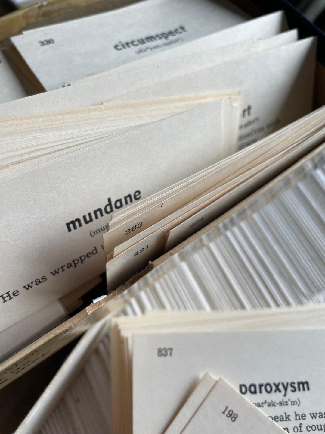 Vintage Vocabulary Cards . English . Set of THIRTY . Two-sided Cards ...