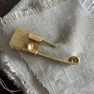 Vintage Brass Safety Pins . Large Brass Pins . Set of Four . Military ...
