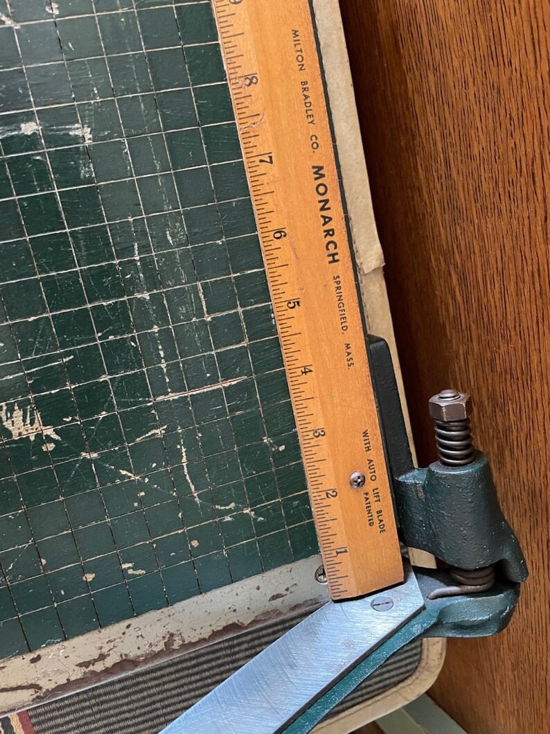 Vintage Guillotine Paper Cutter . Milton Bradley Co. "monarch" . Built ...