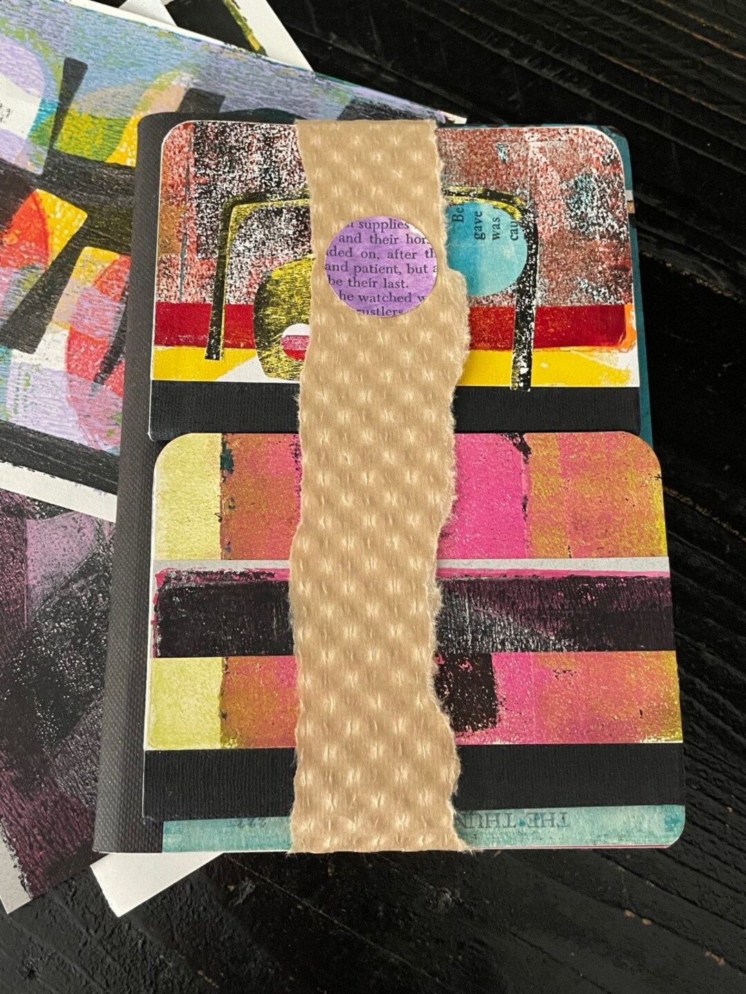 Handmade Collage Notebooks . Set of Three . Blank Lined Journals ...