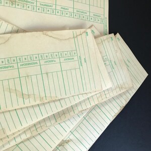 Hand Aged Time Cards . Vintage Style . Set of 10 . Two-sided Cards ...