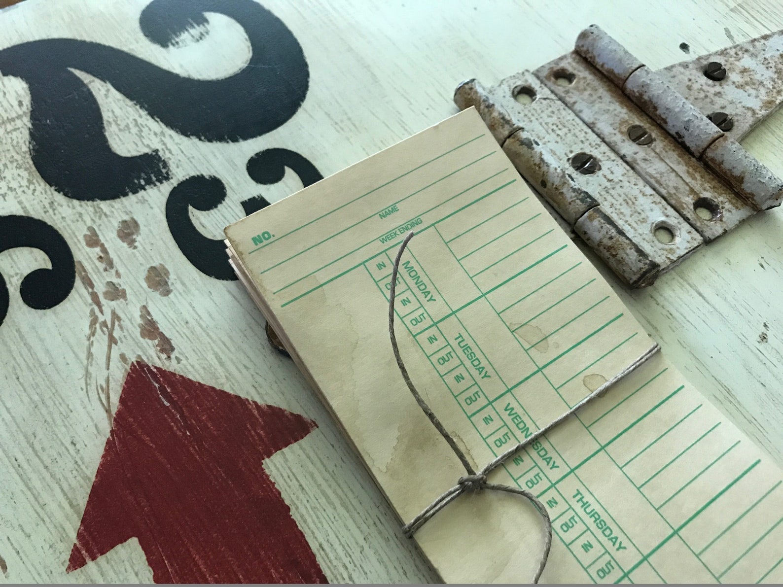 Hand Aged Time Cards . Vintage Style . Set of 10 . Two-sided | Etsy