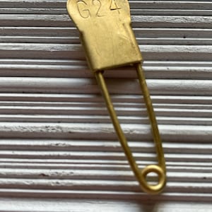 Vintage Brass Safety Pins . Large Brass Pins . Set of Four . Military ...