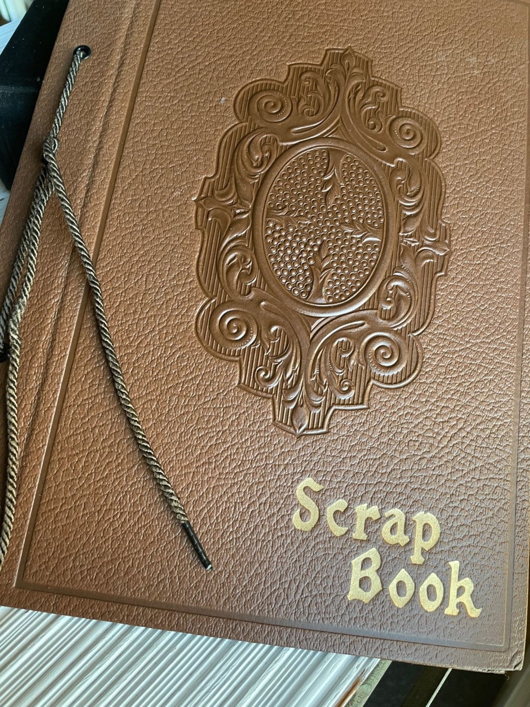 Vintage Scrapbook . Blank Book . Lace Closure With Eyelets . Reinforced ...