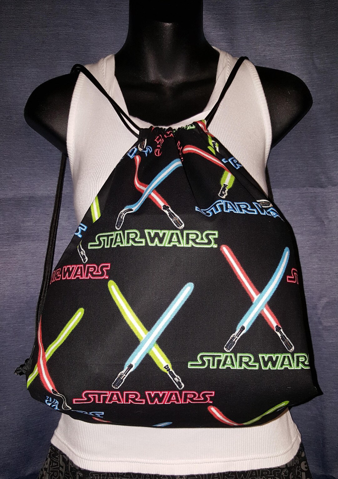 Made to Order Custom 14" X 16" Star Wars Drawstring Backpack Tote Gym ...