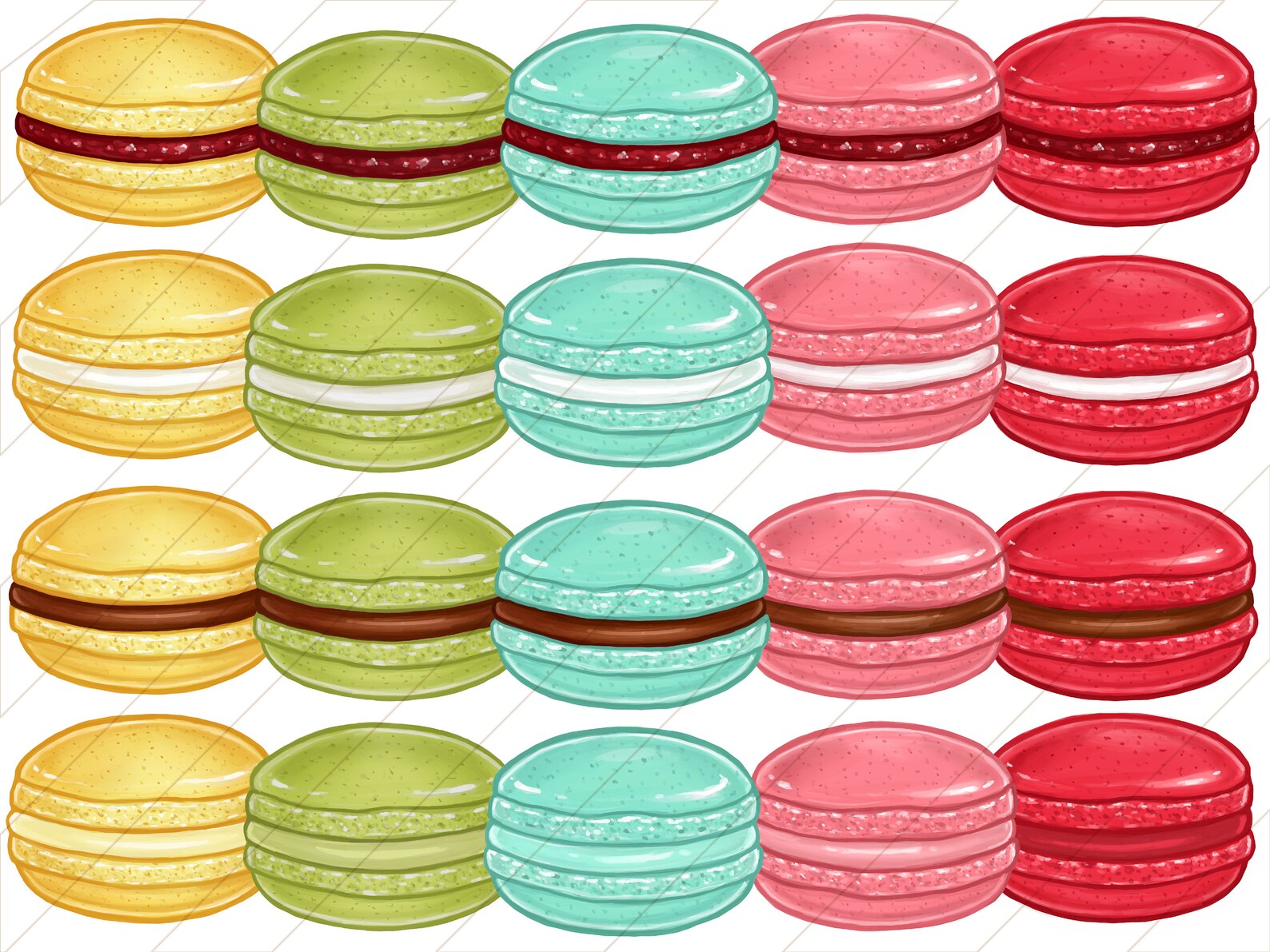 Macaroons Clipart Digital Illustrations PNG Images - Etsy