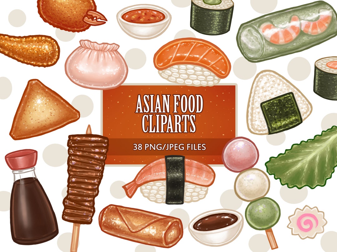 Asian Food Clipart Digital Illustration Images PNG - Etsy