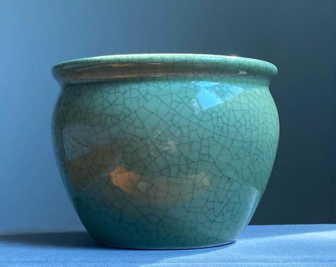 Vintage Green Pot or Planter Ceramic With Green Glaze - Etsy