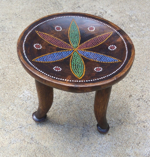 Tribal African Wooden Stool Three Leg Stool Tripod Old - Etsy