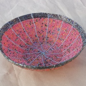 5 Set of African Beaded Decor Bowl, Maasai Beaded Bowl, Handmade Kenya ...
