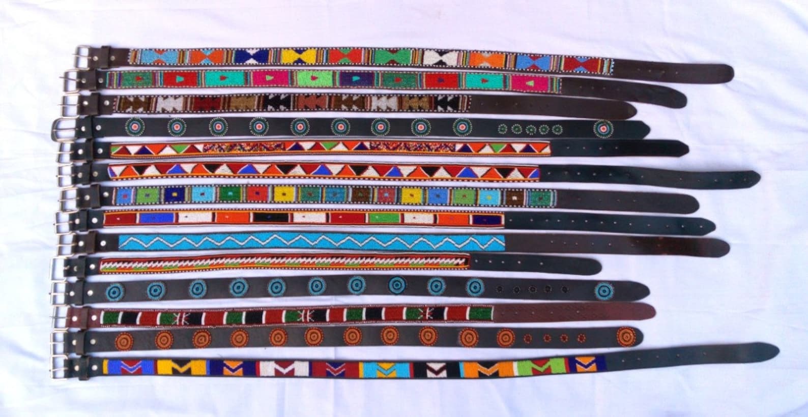Leather Beaded Belt Men Belt Africa Leather Belt Kenya - Etsy