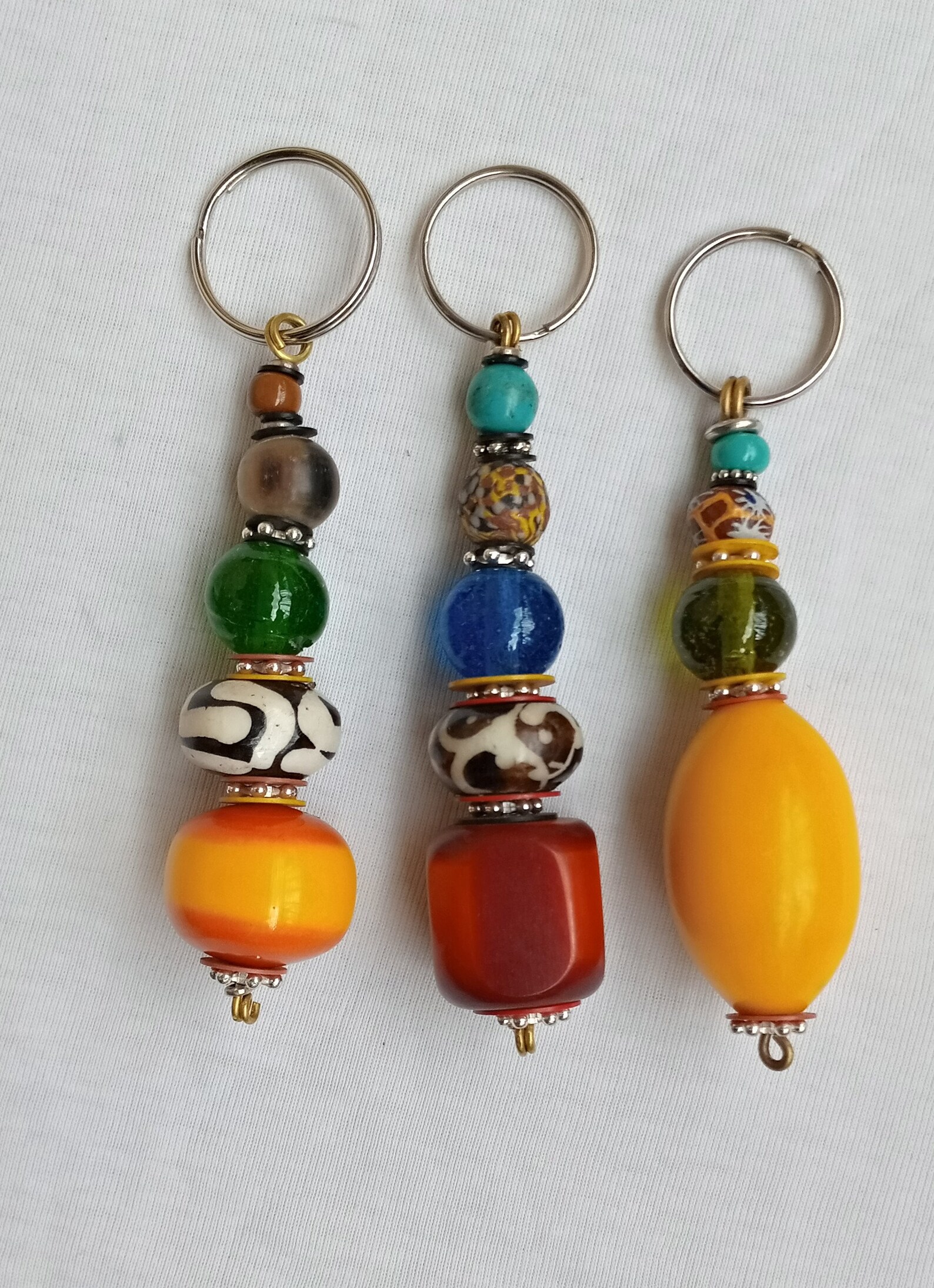 3 Beaded Keychain,keyrings, Keychain, Bag Tag,handbag Keychain, Kenya ...