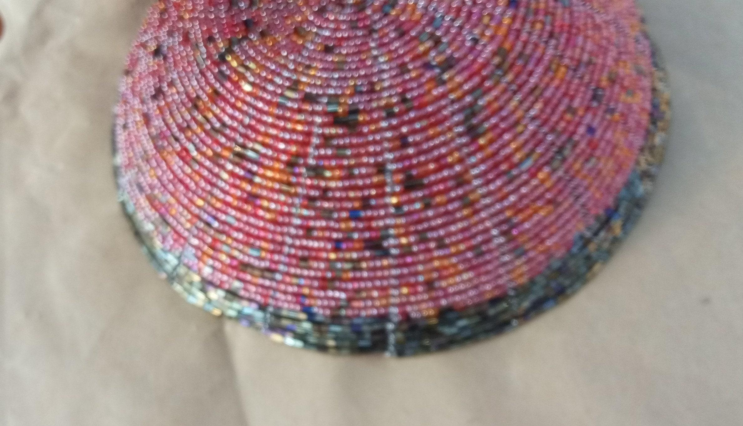 5 Set of African Beaded Decor Bowl, Maasai Beaded Bowl, Handmade Kenya ...