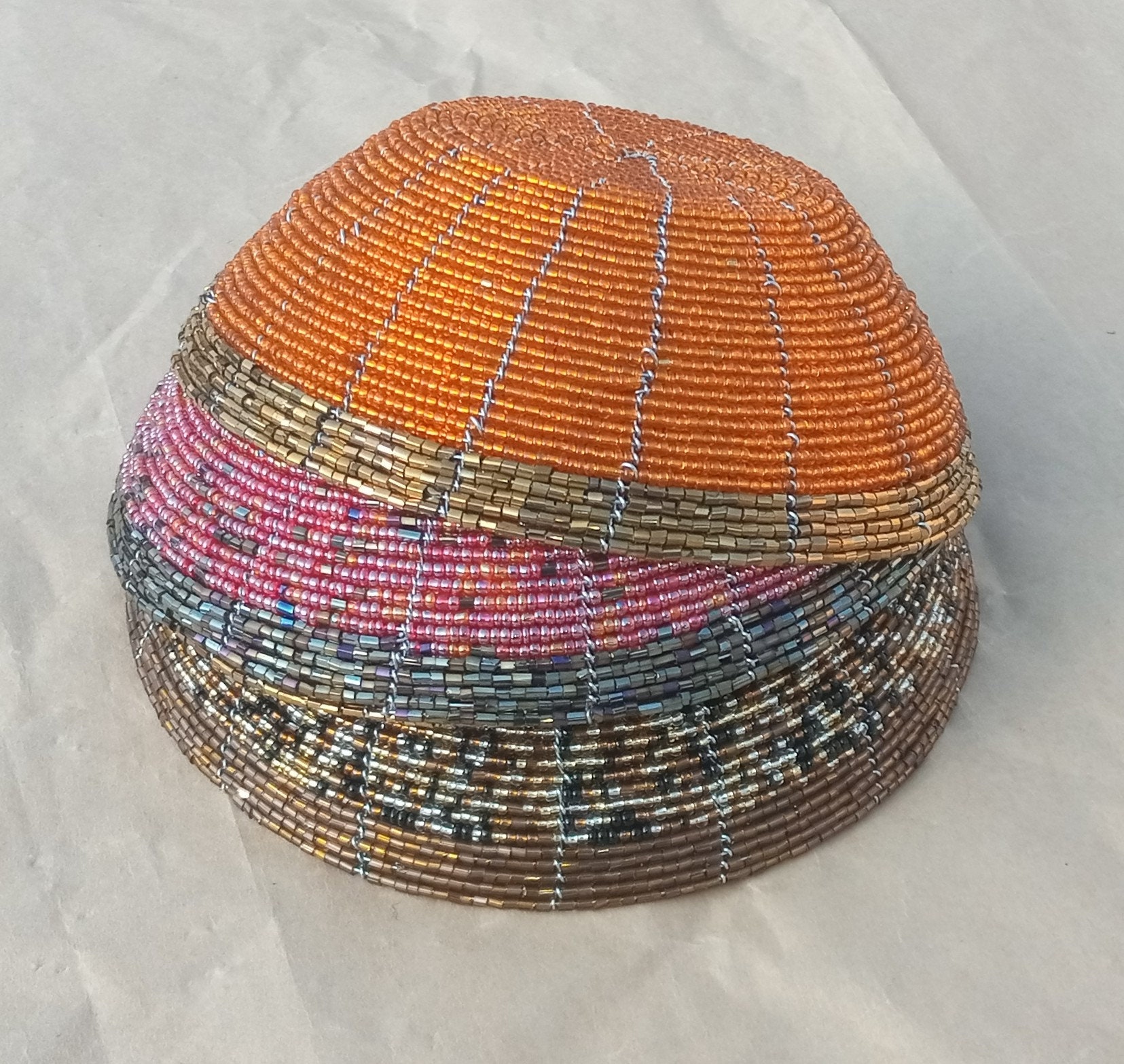 5 Set of African Beaded Decor Bowl, Maasai Beaded Bowl, Handmade Kenya ...