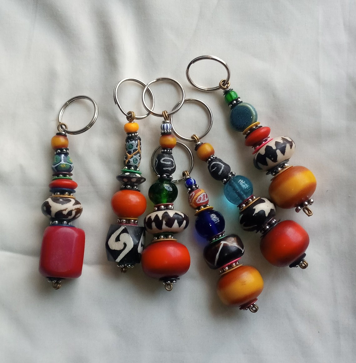 6 Beaded Keychain, Keyrings, Keychain,bag Tag, Handbag Keychain, Kenya ...
