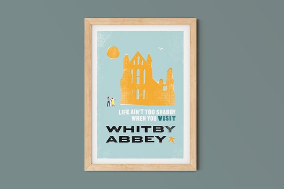 Whitby Abbey // Art Print A3 & A4 Railway Print Travel | Etsy