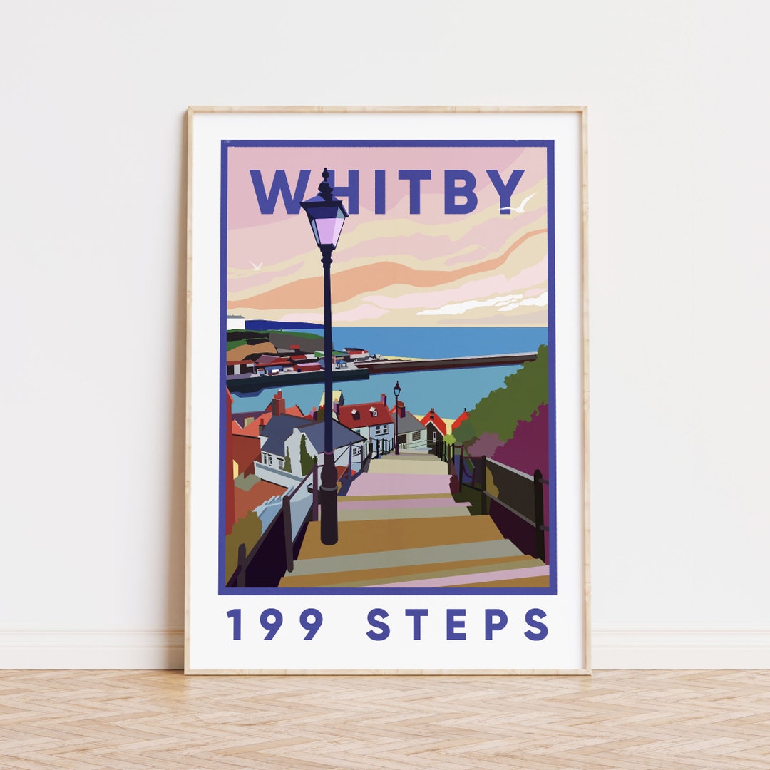 Whitby - 199 Steps // A4 Poster | Unframed | Art Print | Railway Art ...