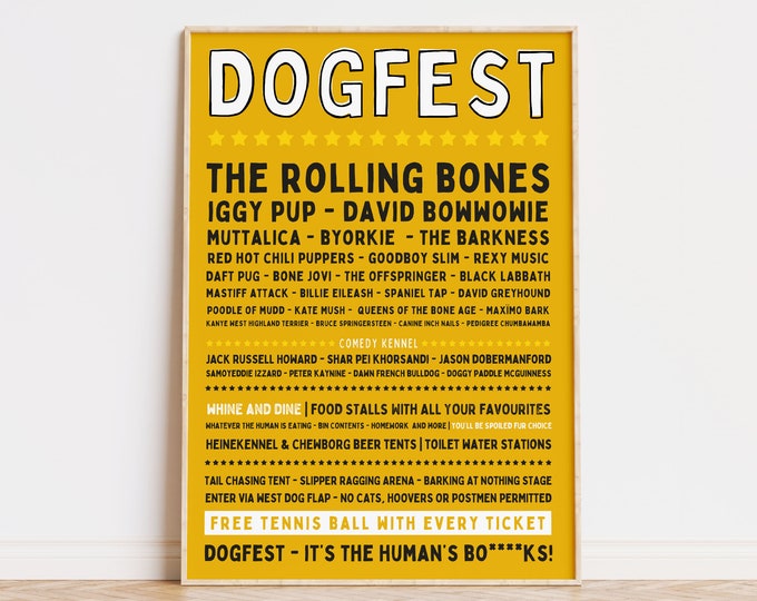 DOGFEST! | A3 | A4 | Unframed | Dog Festival Poster | Puppy ...