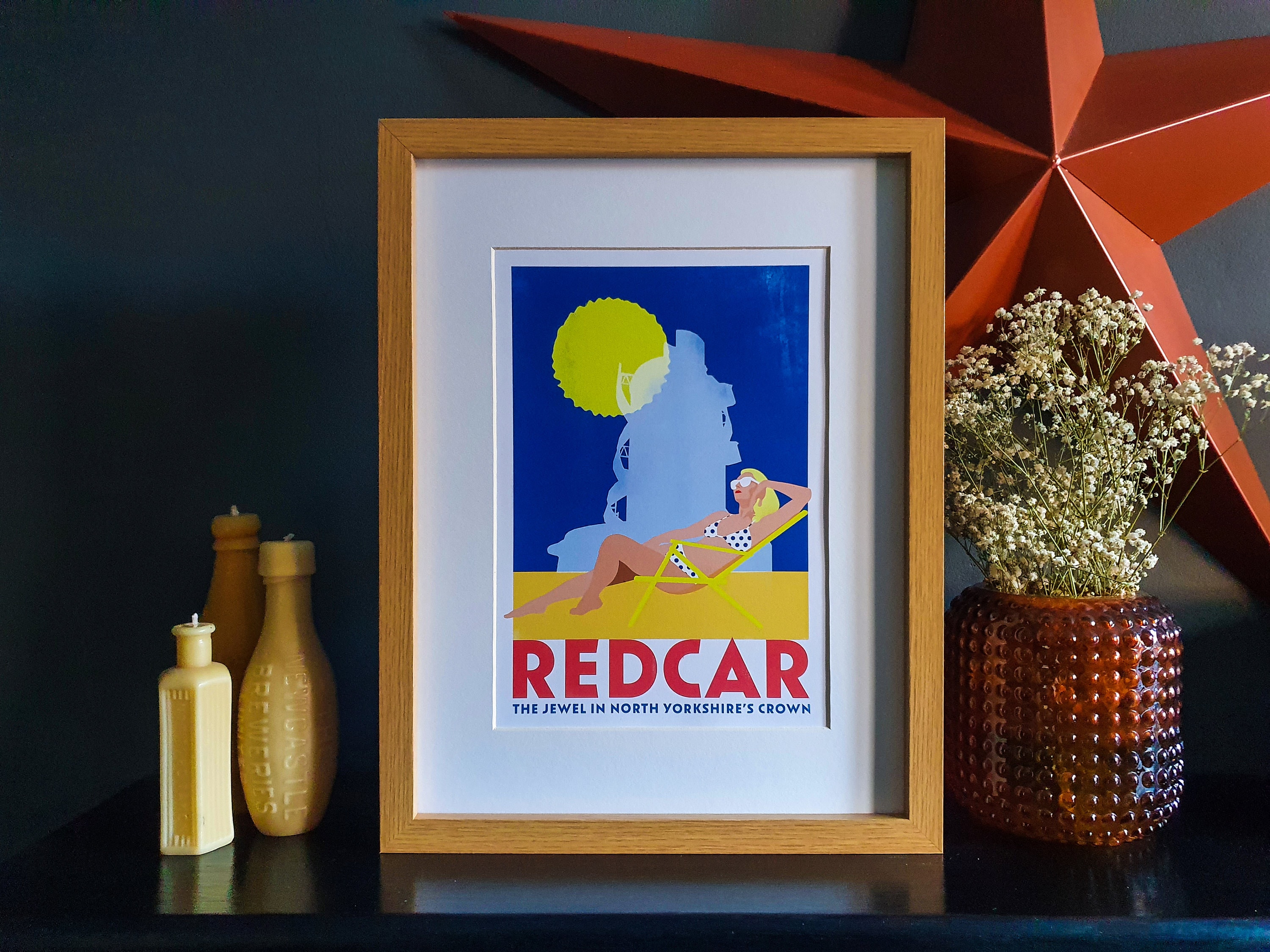 Redcar | A3 | A4 | Unframed | Railway Travel Poster | Seaside | Coast ...
