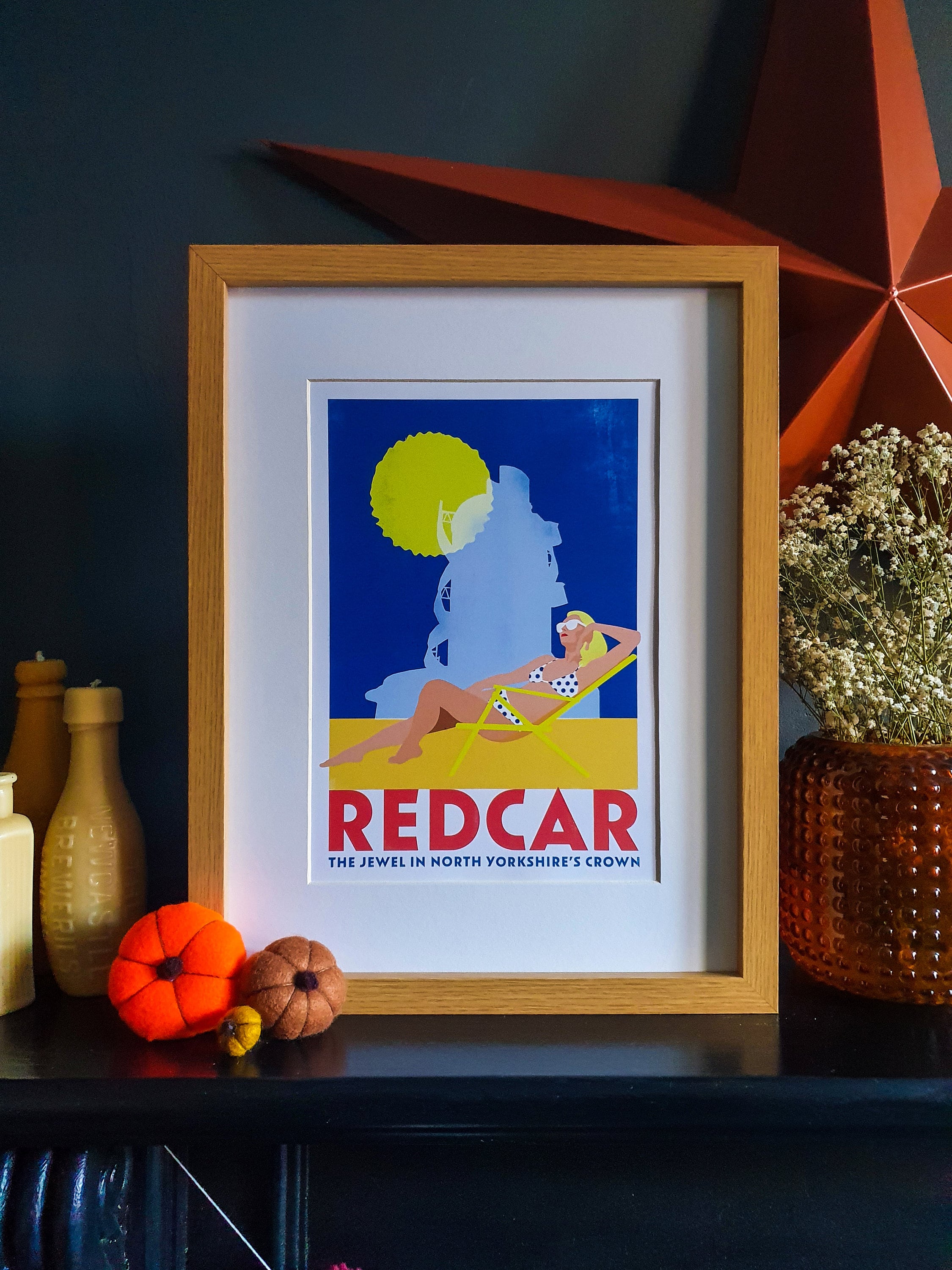 Redcar | A3 | A4 | Unframed | Railway Travel Poster | Seaside | Coast ...