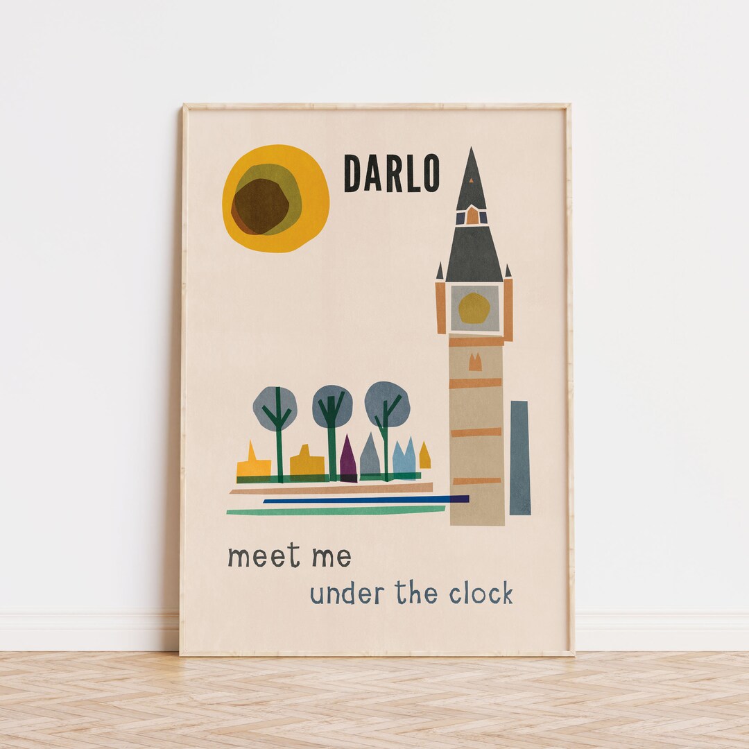 Meet Me Under the Clock // A4 Art Print | Unframed | Darlington | Darlo ...