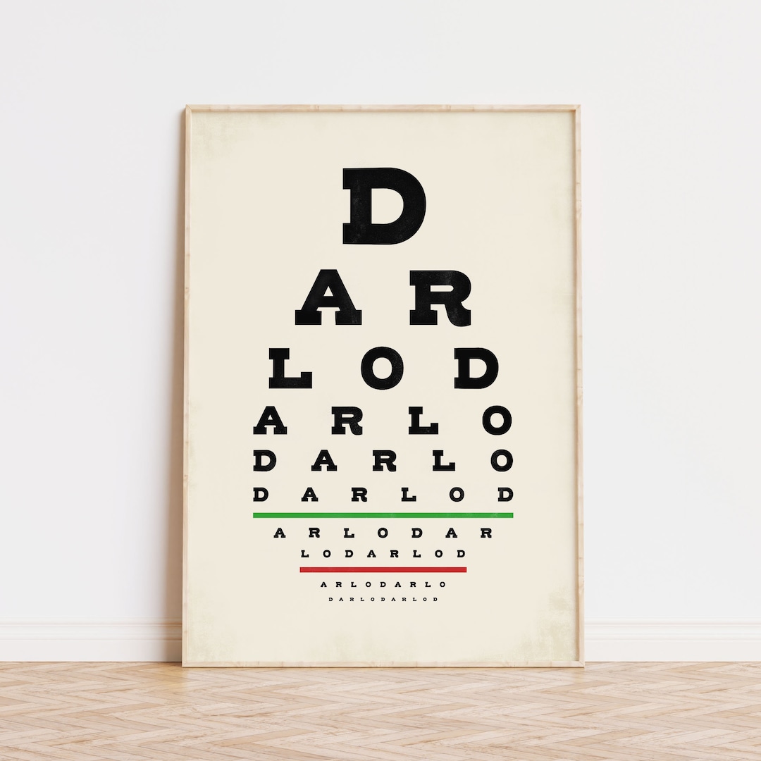 Darlo Eye Test // A4 Art Print/poster | Unframed | Wall Art - Etsy