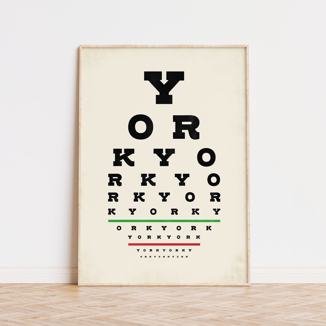 York Eye Test // A4 Art Print/poster | Unframed | Wall Art | Yorkshire ...