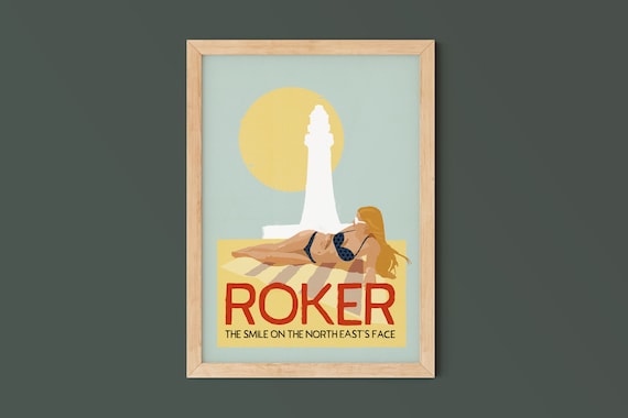 Roker A3 A4 Unframed Railway Travel Poster Seaside | Etsy