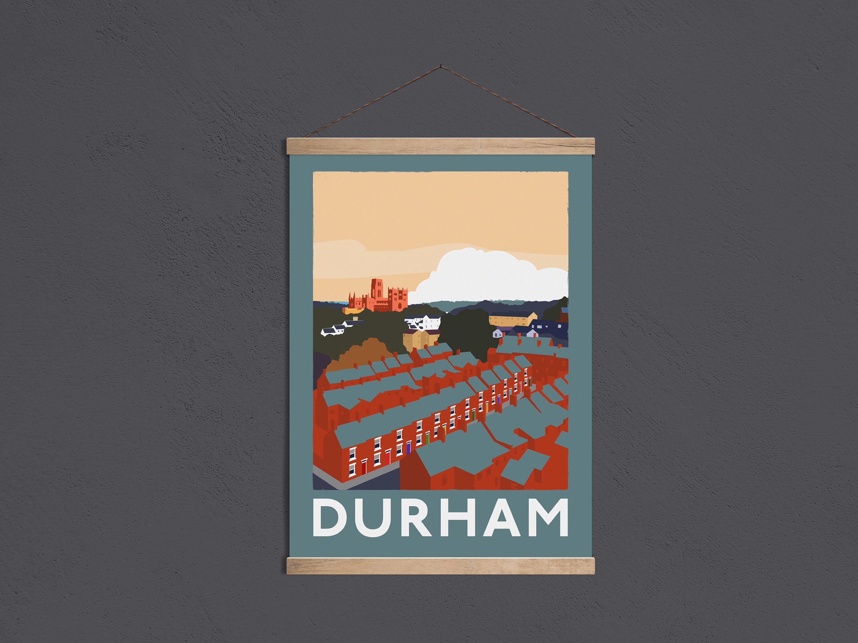 Durham From the Train // A4 Poster Unframed Art Print - Etsy UK