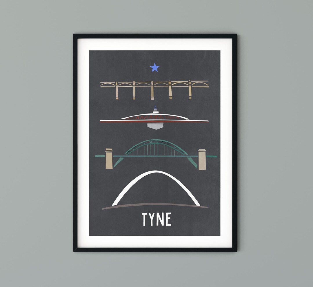 Bridge Over Northern Water Tyne // Art Print A3 & A4 Railway Print ...
