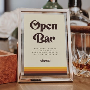 Open Bar Sign, Open Bar Wedding Sign, Wedding Bar Sign, the Drinks Are ...