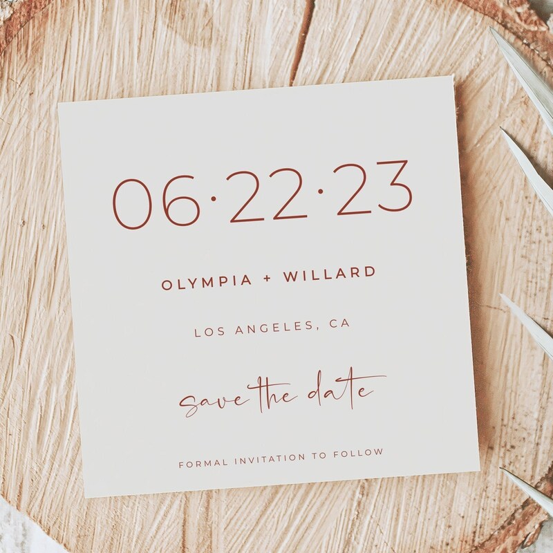 Square Save the Date - Etsy