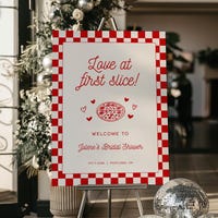 Pizza Welcome Sign Template, Hand Drawn That's Amore Italian Wedding ...