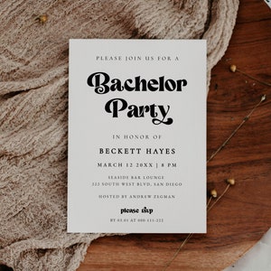 Bachelor Party Invitation, Stag Party, Editable Template, Bachelor ...