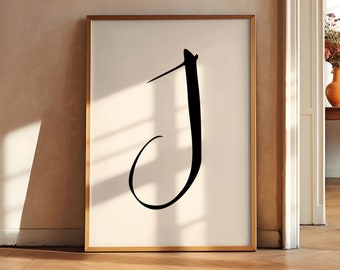 Letter J Wall Art Printable, Kids Room Letters, Initial Signs for ...