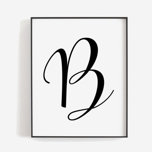 Printable Letter B Letter Art Print B Initial Digital Wall - Etsy