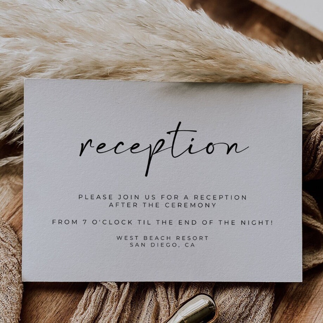 Plantilla de invitación de recepción de boda Archivo editable - Etsy España