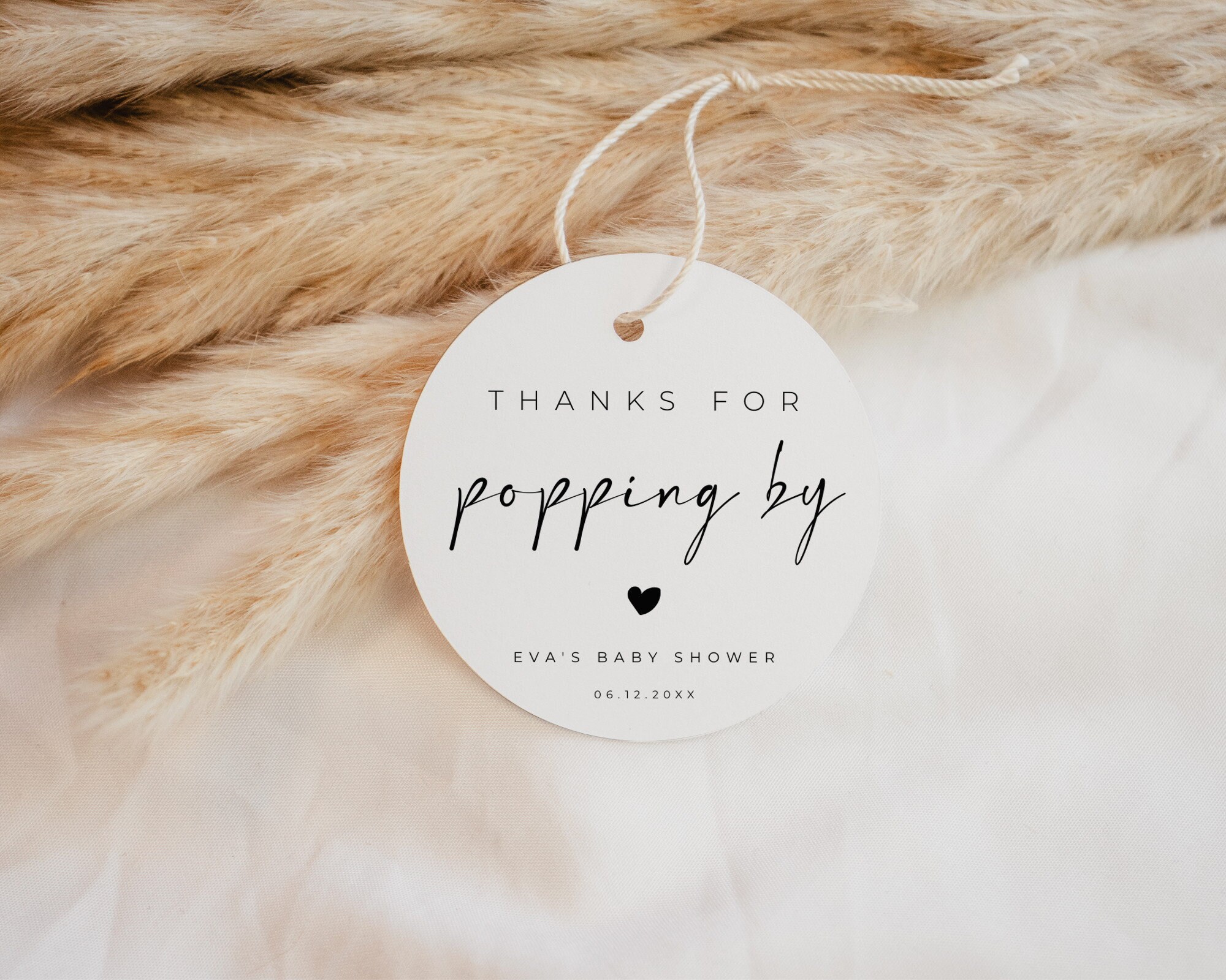 Thanks for Popping by Tags, Baby Shower Tags Editable Template, Modern ...