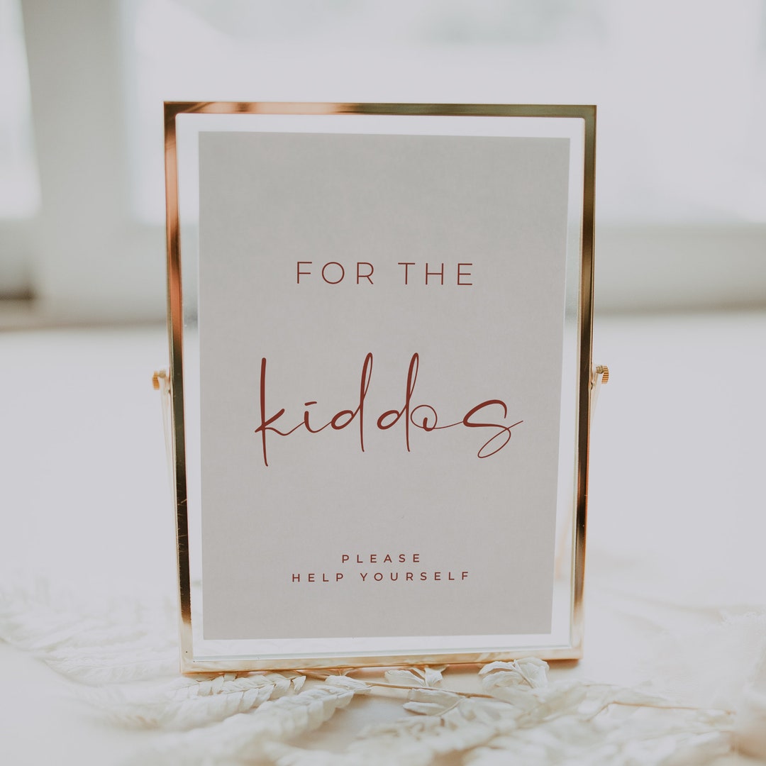 For the Kiddos Printable Sign, Kids Table Sign Editable Template ...