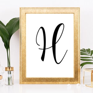 Letter H Printable, Printable Monogram, Letter H, Printable Letter H ...