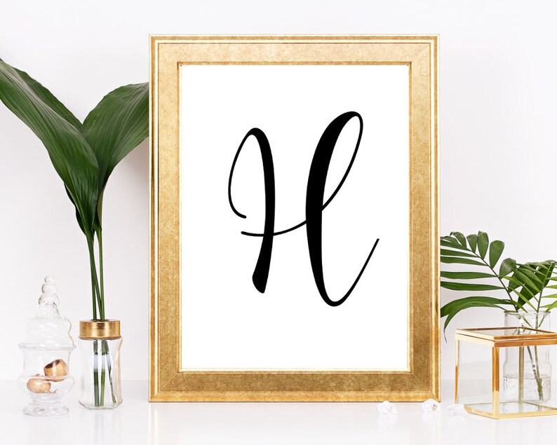 Letter H Printable Printable Initial H Printable Monogram | Etsy