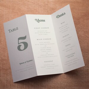Sage Green Trifold Menu Template, Printable Menu With Table Number ...