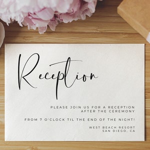 Reception Invitation Editable Template Wedding Party Card - Etsy